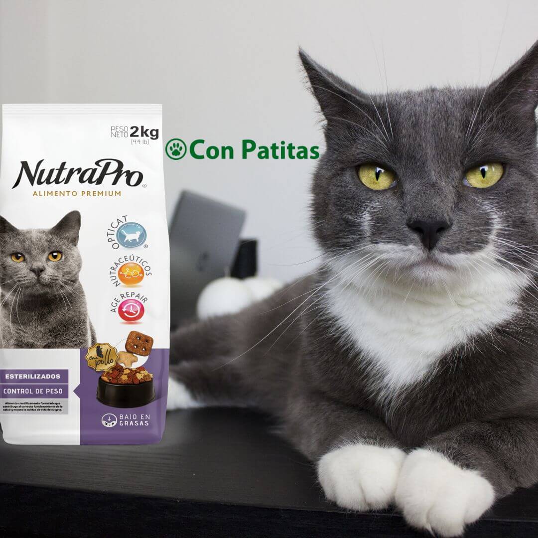 Nutra Pro Gatos Esterilizado o Control Peso – Con Patitas